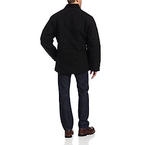 Carhartt mens Loose Fit Firm Duck Insulated Traditional Coat work utility outerwear, Black, Large US