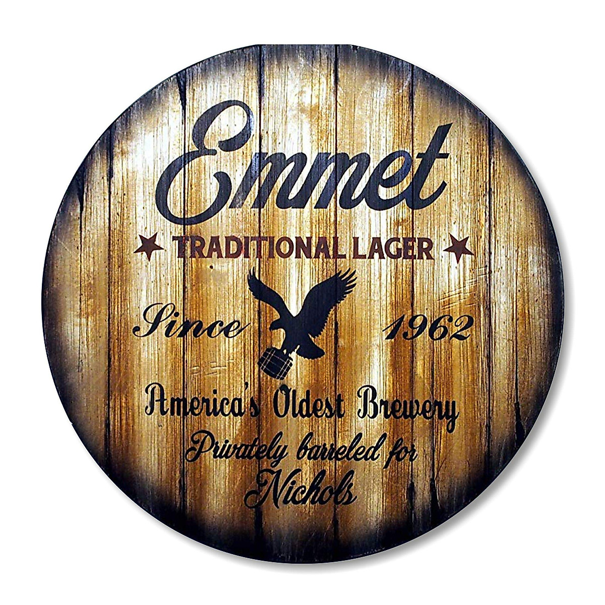 Set of 2 Personalized Barstool Replacement Seat, Personalized Bar Stools Tops, Vintage Heavy Duty Stool Seat, Custom Artwork Painted on Rustic Wood Inspired by Whiskey and Wine Barrels