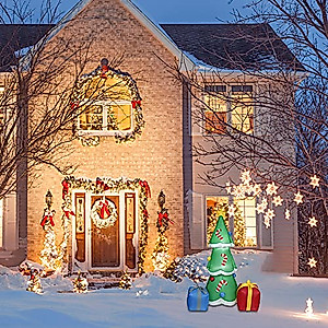6 FT Blow up Christmas Decoration Inflatable Outdoor Christmas Tree Gift Giant with LED Light Xmas Decor for Holiday Party Yard/Lawn/ Garden/Patio