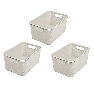 BranQ - Home essential Wicker Basket Set of 4 Small 7 litres, Cream, 4er-Set 7l