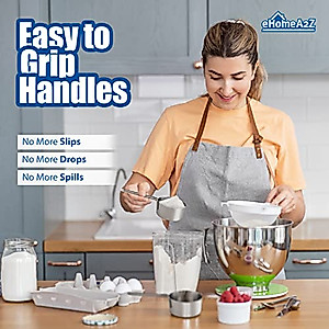 EHOMEA2Z Stainless Steel Measuring Cups Set 4Pc Metal Culinary Couture For Dry Liquid Kitchen Gadgets (1, 4-Piece Set)