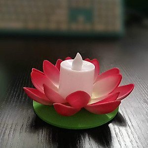 SOLUSTRE 5pcs floating lotus flowers Flower Night Lamp floating lantern LED floating candle light nativity decor flashing plastic lotus LED water lotus light flickering candles lily Battery