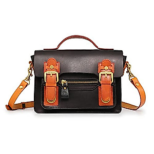 OLD TREND Genuine Leather Aster Mini Satchel Bag (Black)