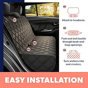 Active Pets Bench Dog Car Seat Cover for Back Seat, Waterproof Dog Seat Covers for Cars, Durable Scratch Proof Nonslip, Protector for Pet Fur & Mud, Washable Backseat Dog Cover for Cars Trucks & SUVs