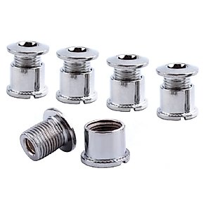 5 Sets Steel Chainring Bolts M8 Crankset Bicycle Chainwheel Female/Male Bolts Nuts Set for Road Bikes, Mountain Bike, BMX, MTB Disc Screws (Silver Type B for Double chainrings)