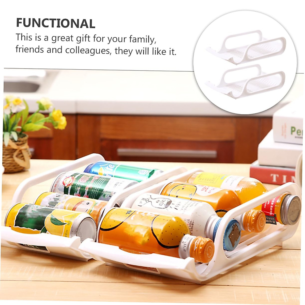 DOITOOL Plastic White Beverage Rack, 20 in L x 10 in W x 6 in H