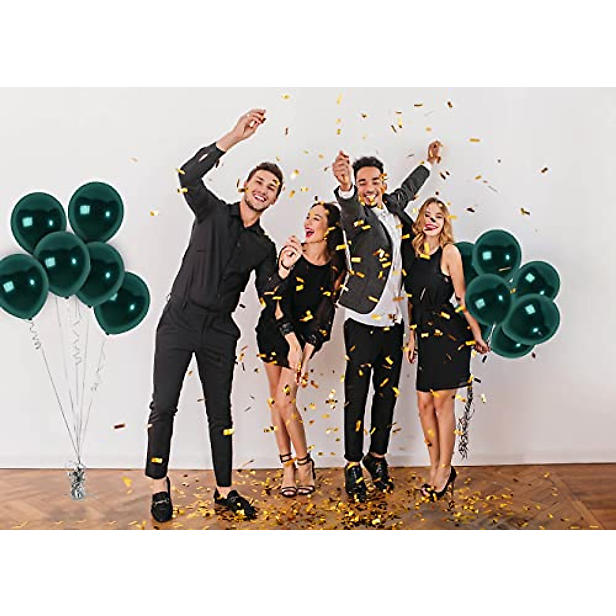 Treasures Gifted Fall Balloons Dark Teal Double Stuffed Balloons - Dark Emerald Green Layer Balloons 12 Inch Hunter Green Balloons - Dark Forest Green Balloons 36 Pack Autumn Party Decorations