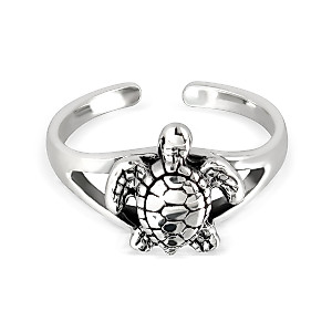 WithLoveSilver 925 Sterling Silver Sea Turtle Toe Ring