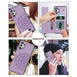 BENTOBEN Samsung Galaxy A32 5G Wallet Case, PU Leather Heavy Duty Rugged Shockproof Protective Cases with Card Slots Cash Holder Phone Case for Samsung Galaxy A32 5G 6.5 Inch 2021, Purple