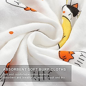 JULBEAR 6 Pack Burp Cloths for Baby, Toddler Burp Cloths Large 20 ×10 Inches Organic Cotton Muslin Burp Cloths for Boys & Girls, Newborn Towel Absorbent Burping Rag