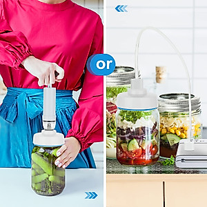 LIIGEMI Mason Jar Vacuum Sealer，Vacuum Sealing Kit for Wide-Mouth and Regular-Mouth Mason Jar，with Manual Vacuum Pump and Lid Opener