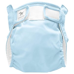 Amazing Baby Hybrid Cloth Diaper Cover with Pocket-Sling, Large, Sz 4 (22-40 lbs), Use Boosties Inserts, Pastel Blue, SmartNappy Set includes Swim Cover + Tri-fold Insert + Booster Pad