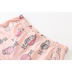 PNAEONG Women’s Pajama Set - Cotton-Blend Short-Sleeve Loose Top with Matching Capri Bottoms SY296-Lazy Sheep-M