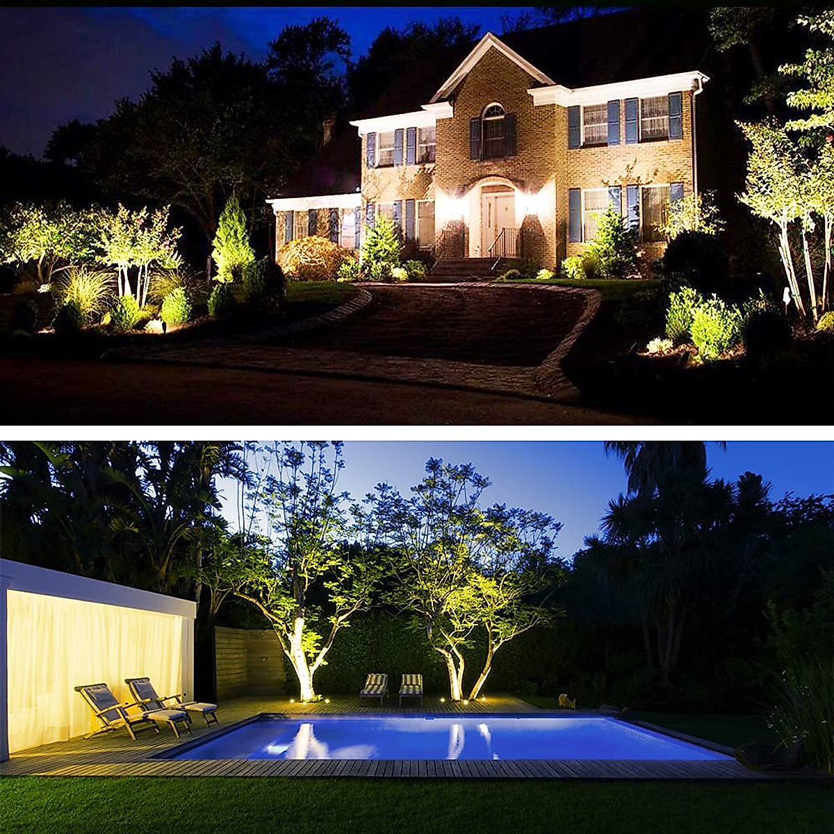 AFSEMOS Low Voltage Landscape Lights, 10W Outdoor LED Landscape Lighting 12V Warm White IP66 Waterproof Garden Landscape Spotlights for Garden Lawn Trees Yard with Stakes (6 Pack)