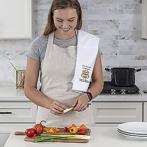 Aller Home & Kitchen Funny Kitchen Towels with Sayings. 4pc Kitchen Towel Set, Fun Pun Food Design incl Taco. Waffle Weave Towel, Decorative Funny Dish Towels for Mom. Cute Kitchen Towels for Gifts