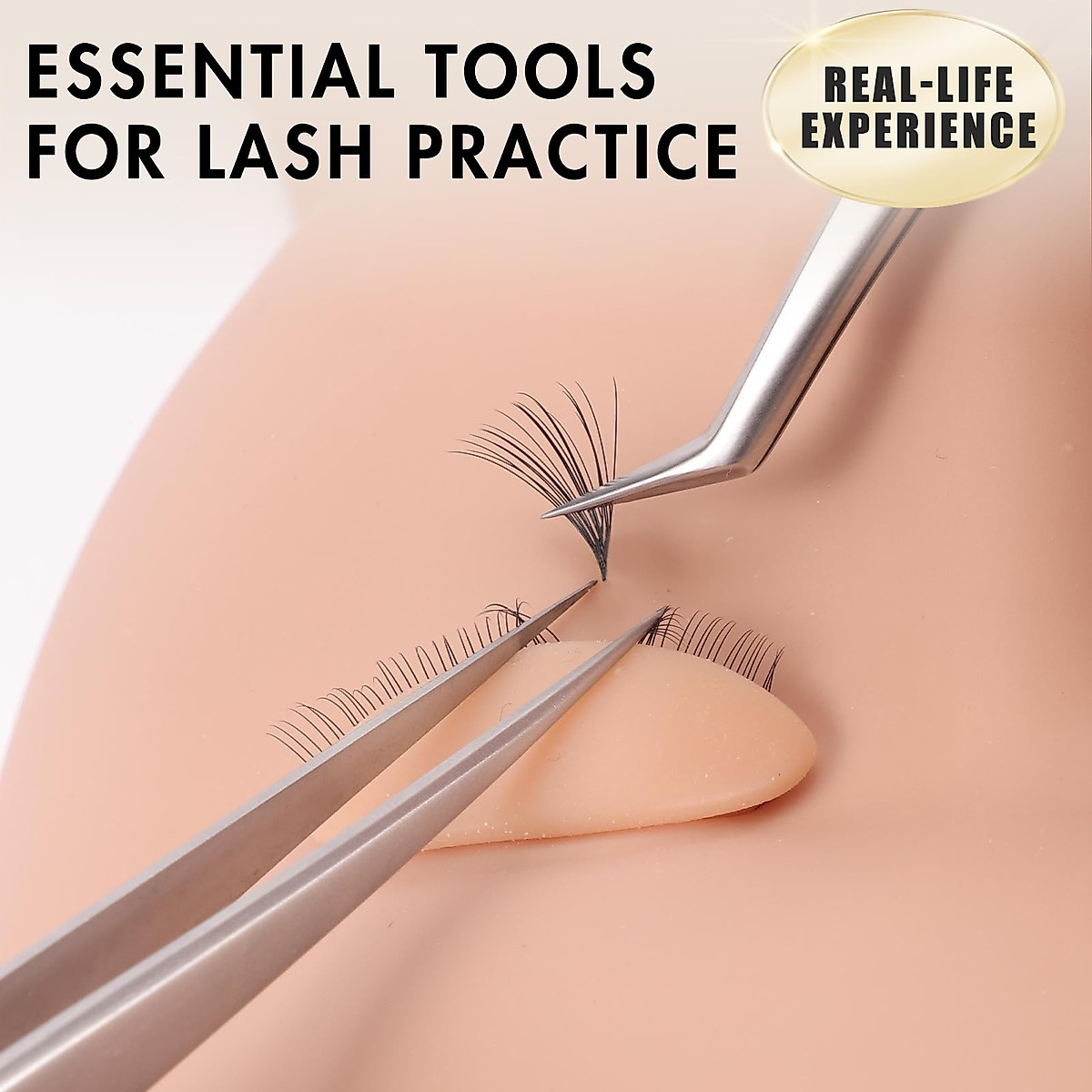 Embagol Multifunction Replaced Eyelids Makeup for Training Head Removable Realistic Eyelids Eyelash Training (3 Pair (Pack of 1))