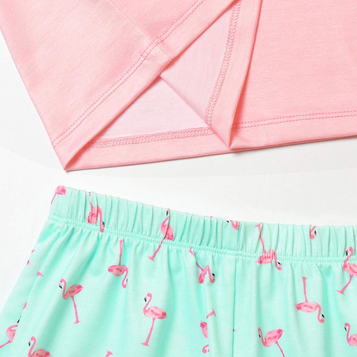 QPANCY Summer Pajamas Matching 18 inch Doll & Girls Size 10 11 Flamingo Pjs Sets Cotton