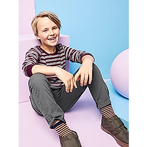 Simple Joys by Carter's Boys' Toddler 3-Pack Thermal Long Sleeve Shirts, Dark Burgundy Stripe/Grey Heather/Navy, 4