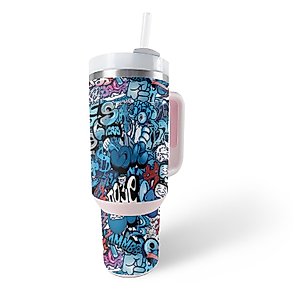 MightySkins Skin Compatible with Stanley The Quencher H2.0 FlowState 40 Oz Tumbler - Puppy Fall | Protective, Durable, and Unique Vinyl Decal wrap Cover | Easy to Apply, Remove, and Change Styles