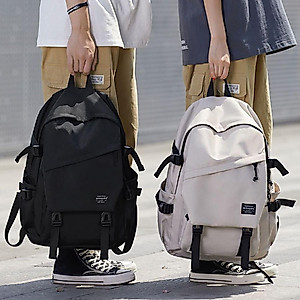 Sqodok Backpack for Teen Boy Girls, Cute Casual Backpack with USB Charging Port, Lightweight Bookbag 15.6'' Laptop Backpack for Middle School High School, Travel Back Pack with Pencil Case, Black