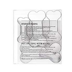 MrCookie 5pcs Dog Bone Cookie Cutters Set, Stainless Steel Sandwiches Cutter Shapes Biscuit Mold Cookie Cutter for Kids, Sturdy Cutters for Cookies, Sandwiches, Biscuits