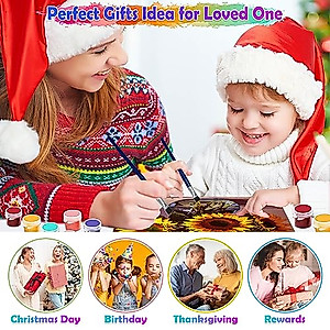 Paint by Numbers for Adults Beginners and Kids,19.6" Wx19.6 L DIY Sunflower Canvases for Painting with 5Pcs Paintbrushes,Home Room Wall Decor Art for Bathroom Bedroom Living Room Christmas Decoration