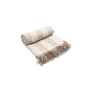 KHUSCO | 100% Alpaca Throw Blanket Serenity | 71" L x 51" W | Warm Peruvian Cozy, Lightweight for Home and Travel | Sand.