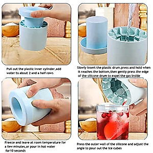 Ice Cube Moulds,3d Cylindrical Ice Cube Moulds,portable Ice Cube Moulds With Lid Make 60 Ice Cubes Press-type Easy to Release