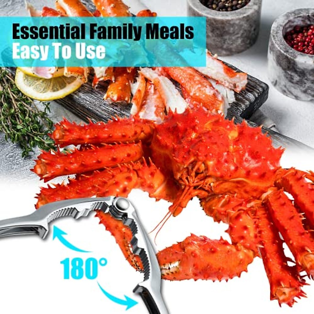 12 Pcs Crab Crackers and Tools, Nut Crackers for Crab Legs, Lobster Crackers Crab Crackers Sets, Heavy Duty Seafood Tools Nut Crackers Set