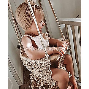 Handmade Macrame Baby Swing Natural Rope Hammock for Baby Macrame Swing Chair for Baby