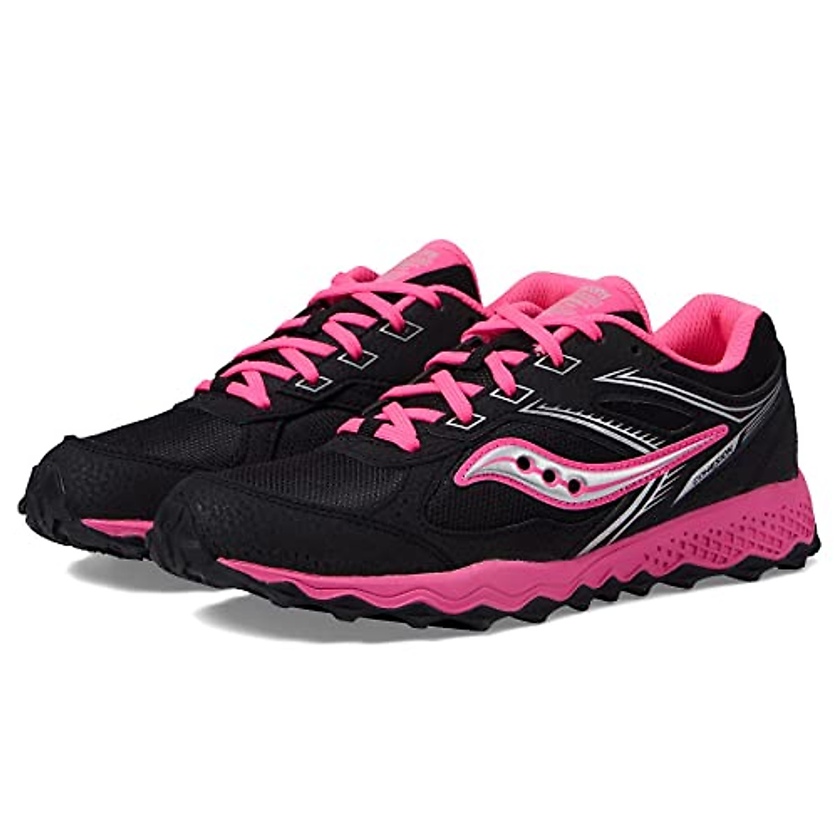 Saucony Cohesion Tr14 Lace to Toe Sneaker, Black/Pink, 2 US Unisex Big Kid
