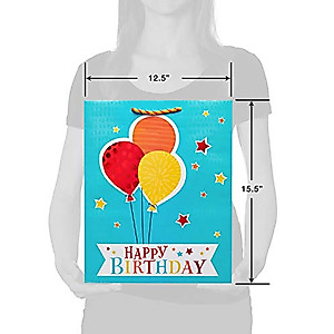 American Greetings 15.5" Extra Large Birthday Gift Bag with Tissue Paper, Balloons (1 Bag, 6-Sheets)