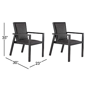 Deco 79 70338 Outdoor Dining Chair, Black