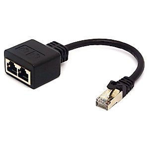 GLHONG RJ45 Adapter Cable RJ45 Male to Dual Female Adapter Extender Support Ethernet Cat 5/CAT 6 LAN for Switching Networks Between Two Computers (not Used as a Network Splitter)