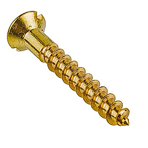 #6 x 5/8" Solid Brass Oval Countersunk Head Slot Drive Wood Screws | Pack of 25 | Self Tapping Screws for Wood Antique or Modern Furniture | SC-B658O (25)