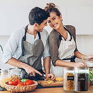 Claplante 8 Pack Glass Food Storage Containers Jars with Airtight Bamboo Lid, 30oz Pantry Organization Jar for Spice, Tea, Flour & Sugar Container, Canister Set for Kitchen Counter, Glass Terrarium