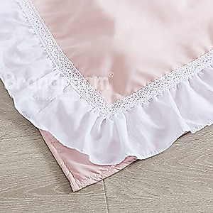 Brandream Girls Nursery Bedding Pink Baby Bedding Princess Ruffle Crib Blanket Set 3 Piece