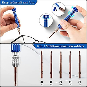 kzj Eyeglass Repair Kit,Upgrade Glasses Repair Kit with Screws,Nose Pads,Screwdriver,Tweezers and Cleaning Cloth for Glasses,Sunglasses,Watch Clock