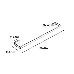LIRUXUN Towel Bar, Hand Towel Holder Stainless Steel SUS 304, Bathroom Hardware Accessory Towel Rack, Contemporary Style, Brushed Nickel Wall Mounted (Size : 40cm)