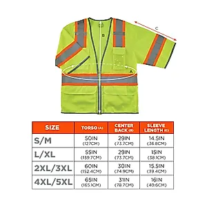 Ergodyne - 24169 Reflective Safety Vest, ANSI Class 3, Hi Vis Two Tone, 6 Easy Access Pockets, GloWear 8346Z,Lime, 4X-Large-5X-Large