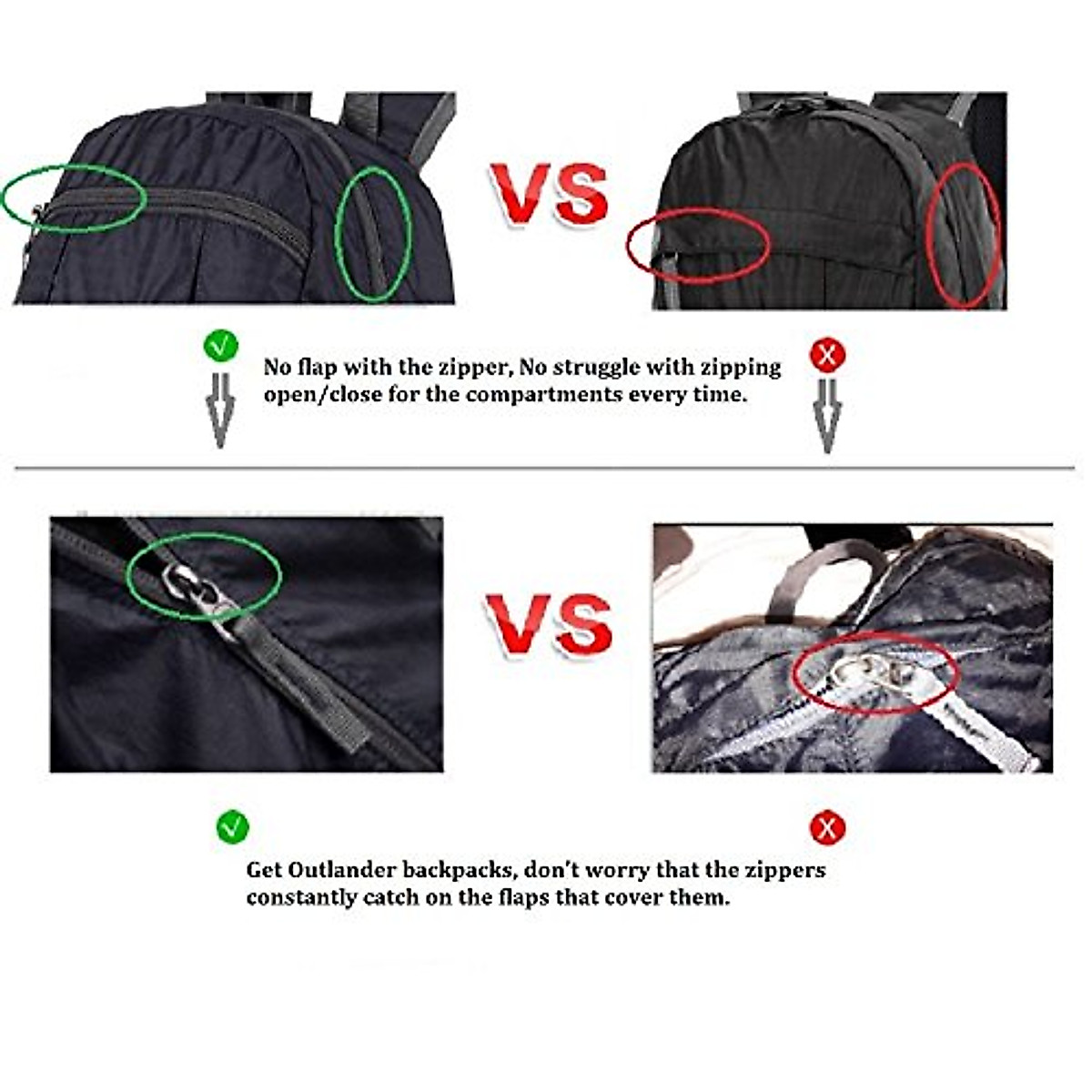 Outlander Packable Lightweight Travel Hiking Backpack Daypack (New Orange)