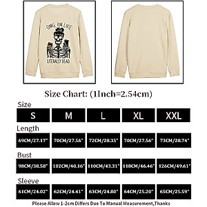 MOUSYA Halloween Skeleton Sweatshirt Women Skull Shirt Funny Coffee Skeleton Hoodie Fall Long Sleeve Pullover Tops