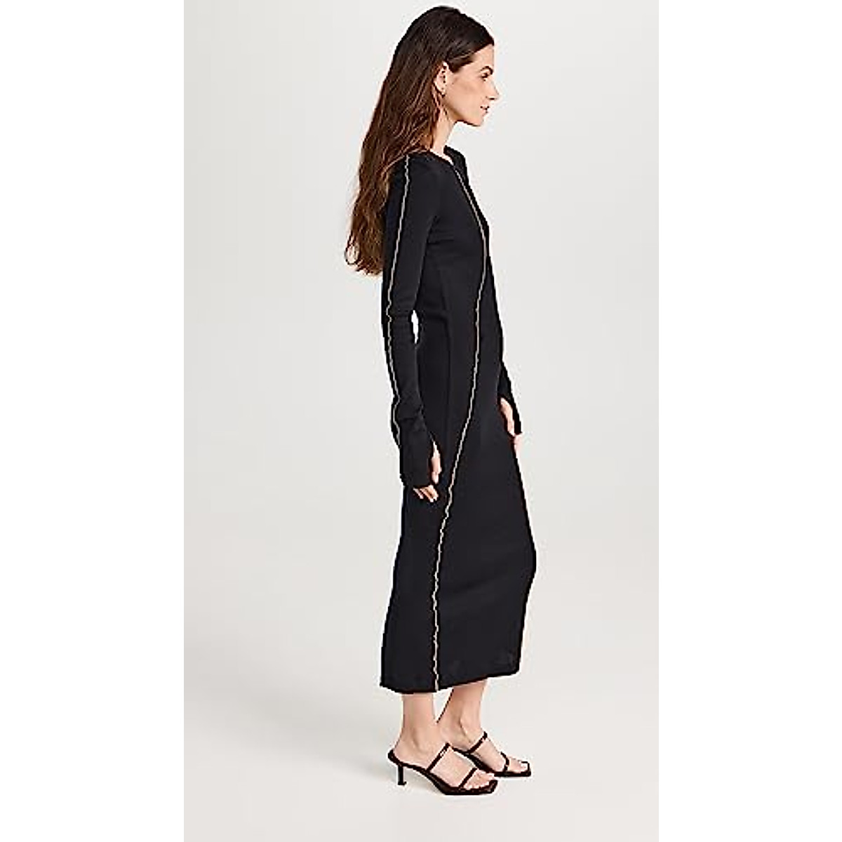 Helmut Lang Women's Twisted Dress, Basalt Black, XS