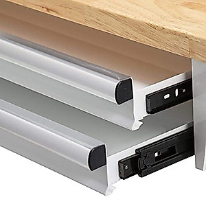 Husky 52 in. Adjustable Height Work Table with 2-Drawers in White