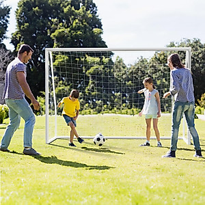 Caprihom Soccer Goal for Backyard 6FTx 4FT Soccer Net for Backyard with Weatherproof UPVC Frame,Ground Stakes | Portable Full Size Soccer Net Goal PVC Soccer Goal Post