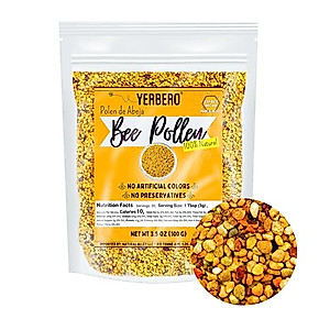 YERBERO - Premium Bee Pollen Granules 3.5 oz (100 G) | 100% Natural Bee Pollen, Polen de Abeja 100% Natural |Pure Natural Bee Pollen | Wildcrafted.