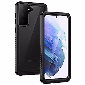 Lanhiem Samsung Galaxy S21 Case, IP68 Waterproof Dustproof Shockproof Case with Built-in Screen Protector, Full Body Heavy Duty Protective Clear Cover for Galaxy S21 5G 6.2 Inch, Black