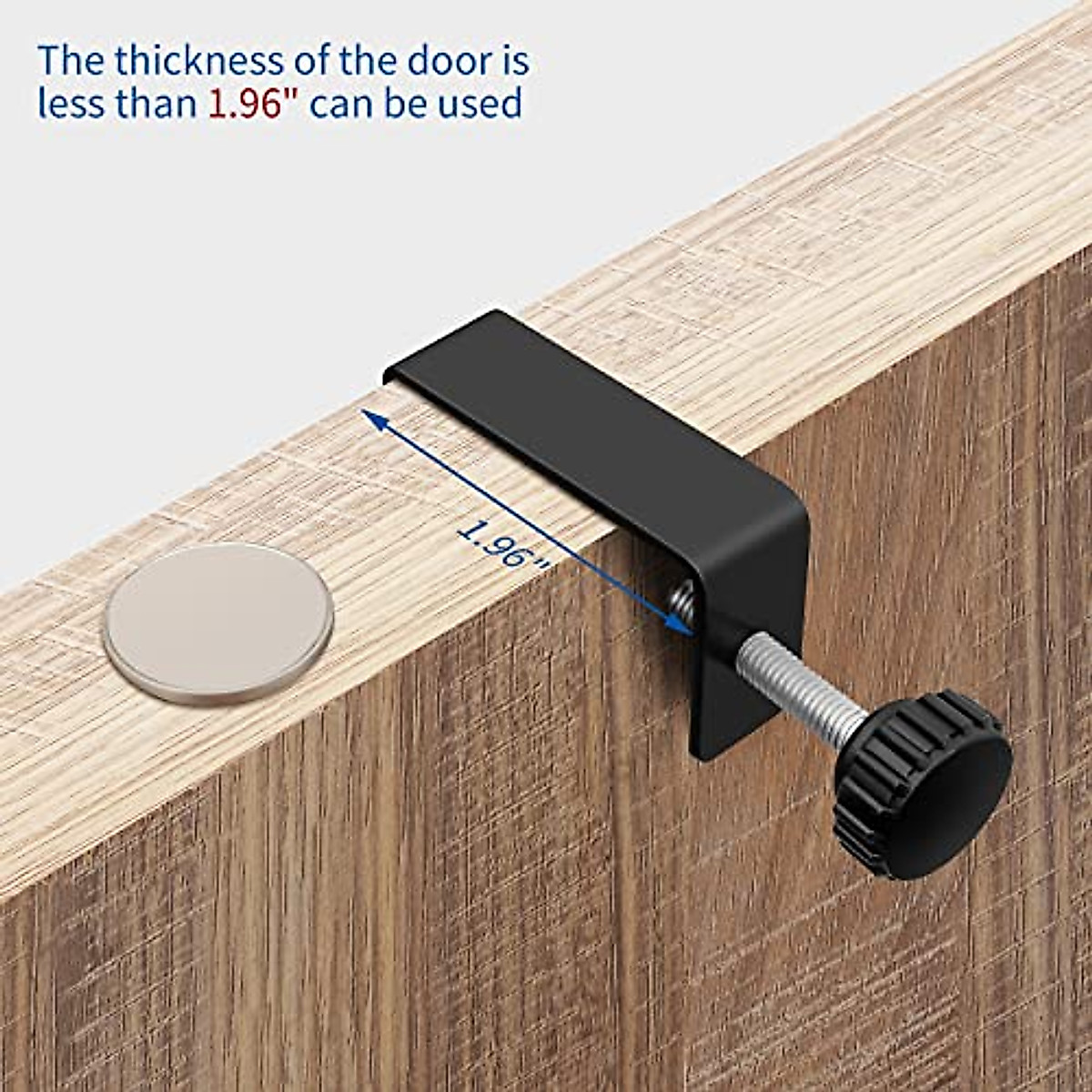 Chemailon Over The Door Hanging Organizer, 4-Shelf Wall Mount Metal Wire Storage Rack Behind Door for Bedroom Living Room Pantry Bathroom (Black)