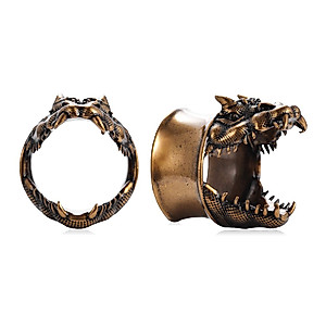 ERKUOO 2PCS Faucet Ear Tunnels Cool Gauges for Ears Flesh Double Flare Plugs Stretchers Expander Body Piercing Earrings Jewelry 00g(10mm)