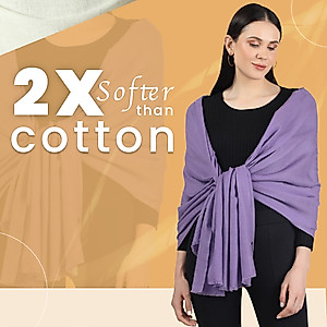 PASHWRAP 100% Himalayan Ultra Thin Cashmere Wrap |Soft Lightweight Cashmere Scarf | Kashmiri Pashmina Shawl | Luxury Gift For Women | Ideal For Travel (Mauve)